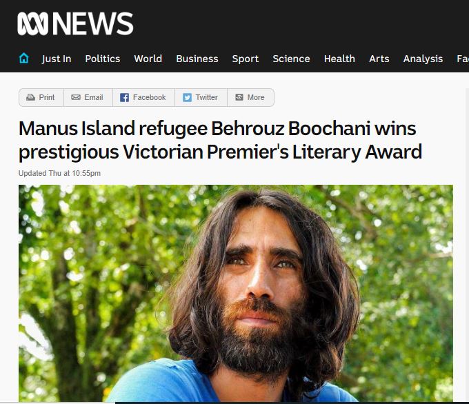 Manus refugee wins richest Australia’s Literary Prize – Suzanne Strong